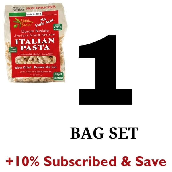 Papa Vince Non Enriched Whole Wheat Pasta Non Fortified No Folic Acid